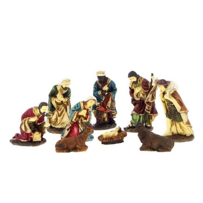 SANTON - FIGURINE RELIGIEUSE DE NOEL Santons scène de la nativité 9 ...