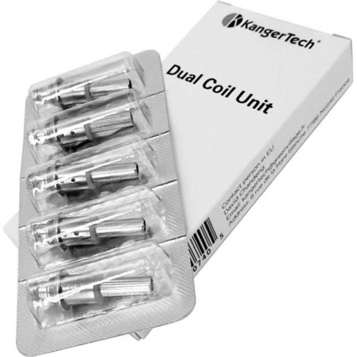 Authentique KangerTech NiCr 1.8ohm Replacement Dual Coil Unit Atomizer ...