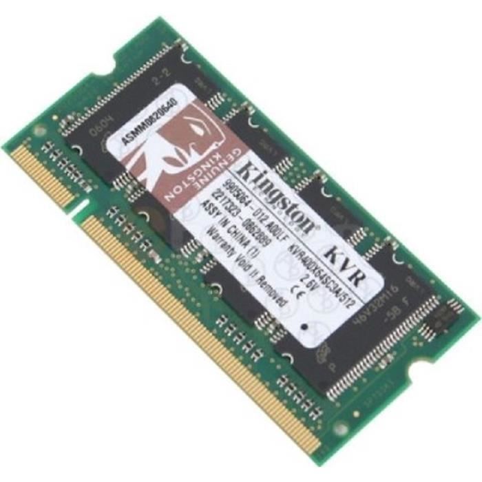 Module Mémoire SO-DIMM - KINGSTON - KVR400X64SC3A/512M - 512Mo RAM ...