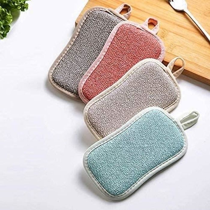 8pcs éponge à récurer double action ,Éponges à Vaisselle Lavable ...