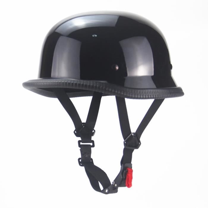 Casque de Moto Vintage Allemand,Ouvert au Visage,Noir,Demi-Casque Rétro ...