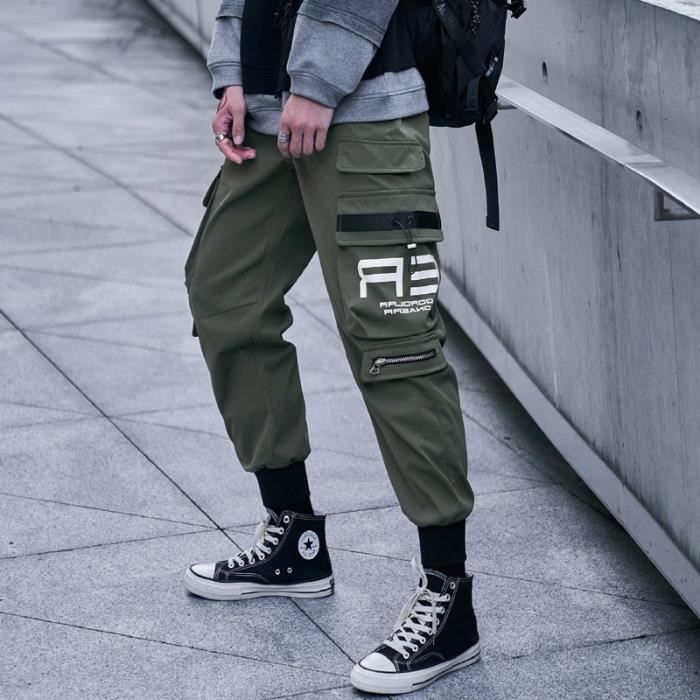 Tenue professionnelle,CHAIFENKO pantalon Cargo Hip Hop pour homme,mode Harajuku pantalon Harem ...