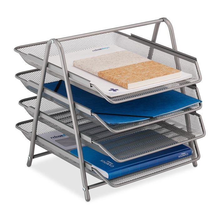 Relaxdays Porte-courriers, range-documents pour format A4, 4 ...