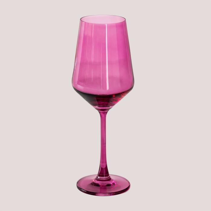SKLUM Lot de 4 verres à vin en verre 35 cl Laisa Prune Rose - Cdiscount ...