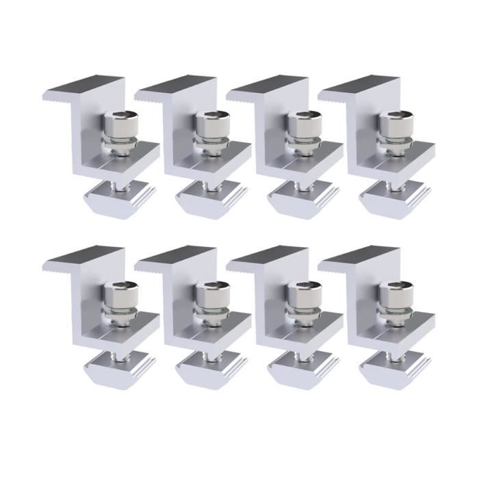 Lot de 8 Supports de Module Solaire, Support de Panneau Solaire, Pince D'ExtréMité, RéGlable ...