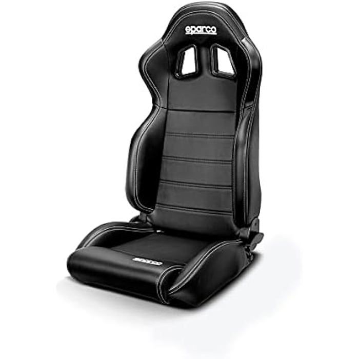 Siège Baquet - SPARCO - R100 MY22 - Skaï Noir - Piqûres Blanches ...