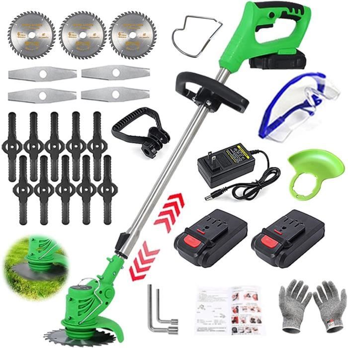Tondeuse à Gazon électrique sans Fil 24 V, avec 3 Types De Lames Et 2 Batteries Au Lithium ...