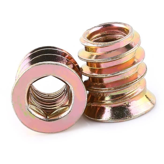 Écrou d'insertion - SURENHAP - M6*13mm - Acier au carbone zingué - Lot ...