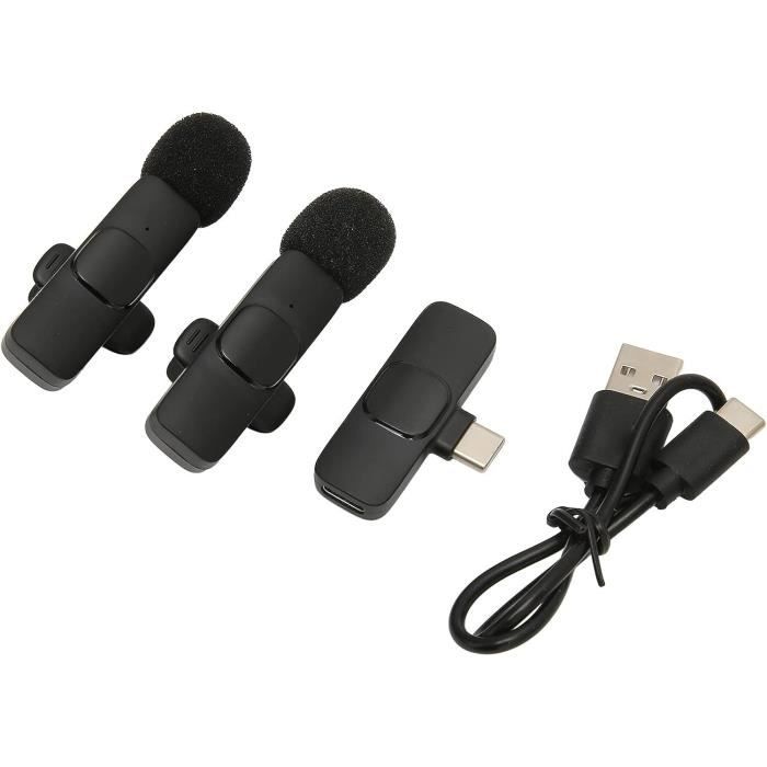 Microphone Lavalier Sans Fil, Interface De Type C Microphone Lavalier Environ 4H Utiliser Un ...
