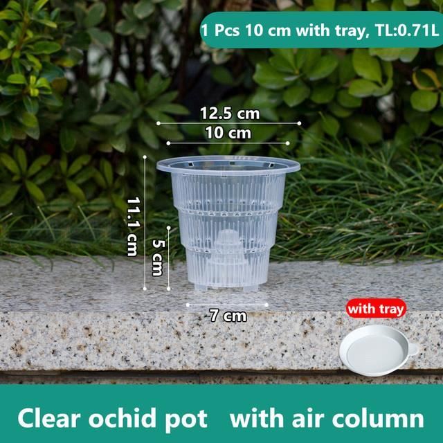 POT DE FLEUR,10 cm clear New T-1 pc--Pot'orchidées transparent avec ...