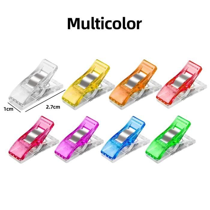 PINCE A LINGE,Multicolor-60 PCS--Pinces à coudre en plastique, pour ...