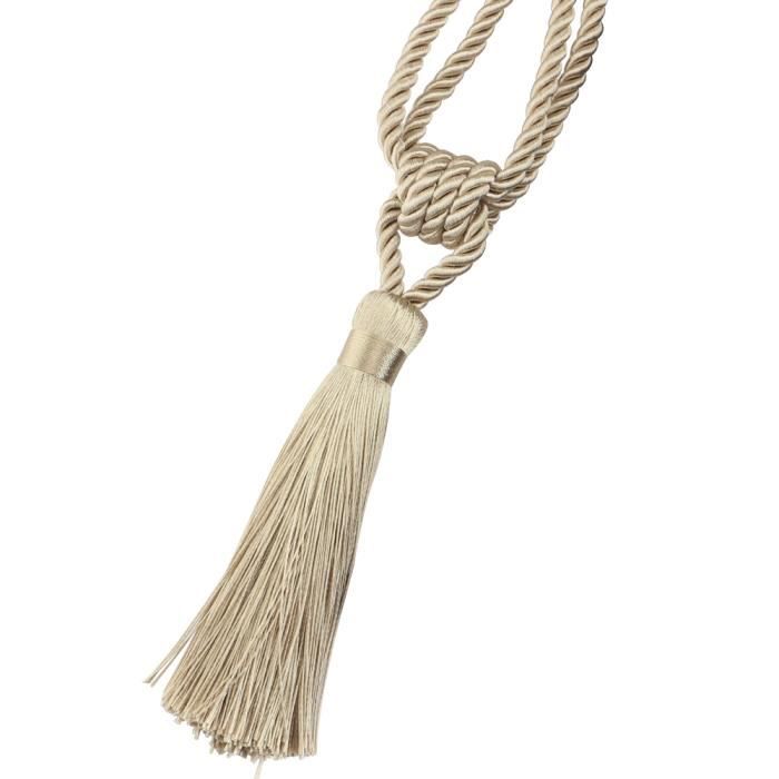 EMBRASSE - CROCHET - CORDON ,Beige--Rideau à franges fait à la main, 1 ...