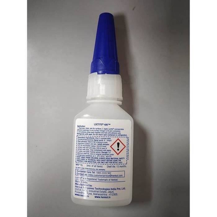 LOCTITE 406 SUPER GLUE - INSTANT ADHESIVE - 20G - PLASTIC & RUBBER by ...