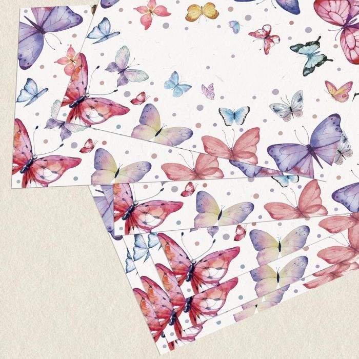 Lot De 50 Sets De Table En Papier Motif Papillon, Sets De Table ...