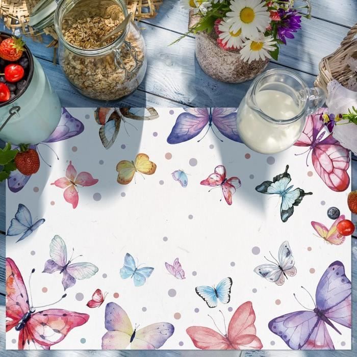 Lot De 50 Sets De Table En Papier Motif Papillon, Sets De Table ...