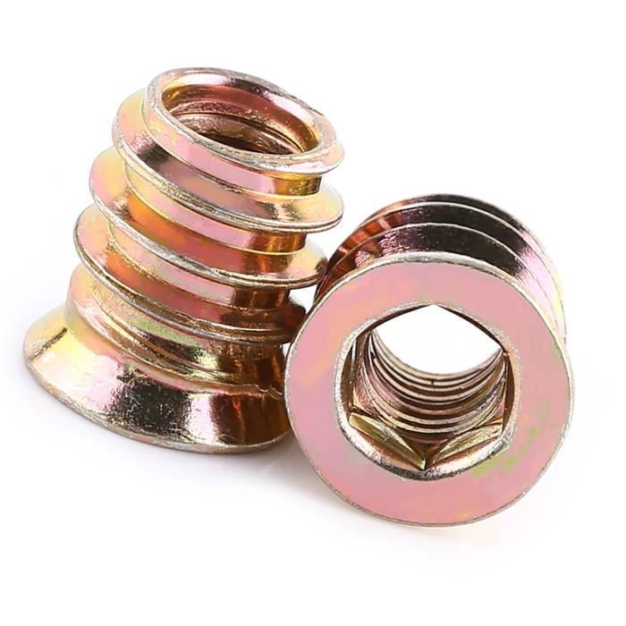 Écrou d'insertion - SURENHAP - M6*13mm - Acier au carbone zingué - Lot ...