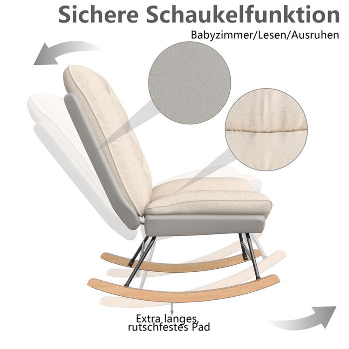 Fauteuil à bascule, rocking chair Dossier réglable, fauteuil ...