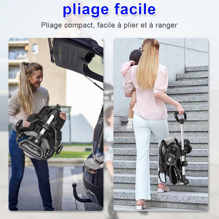 Poussette compacte portable pour voyage-MENGDA-Pliable-Poussette légère ...