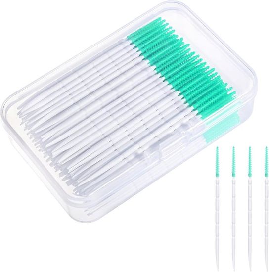200pcs Brossettes Interdentaire,Silicone Cure Dent Brossette Bâtonnet ...