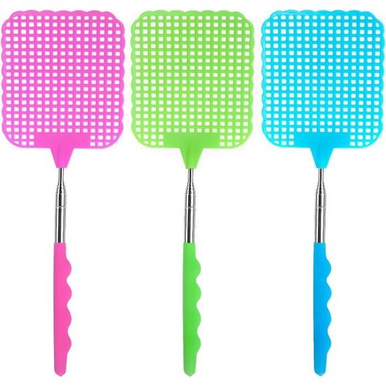 3 Pièces Tapette à Mouches Extensible,Durable Manuelle Télescopique ...