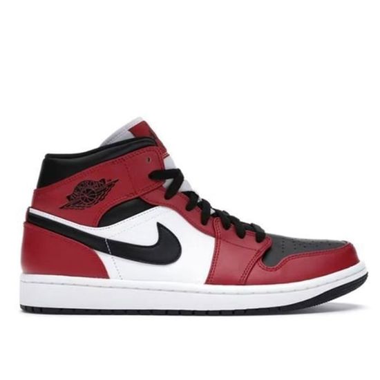 Basket Jordan 1 Mid Chicago Black Toe 554725-069 Pour Hommes et Femmes ...