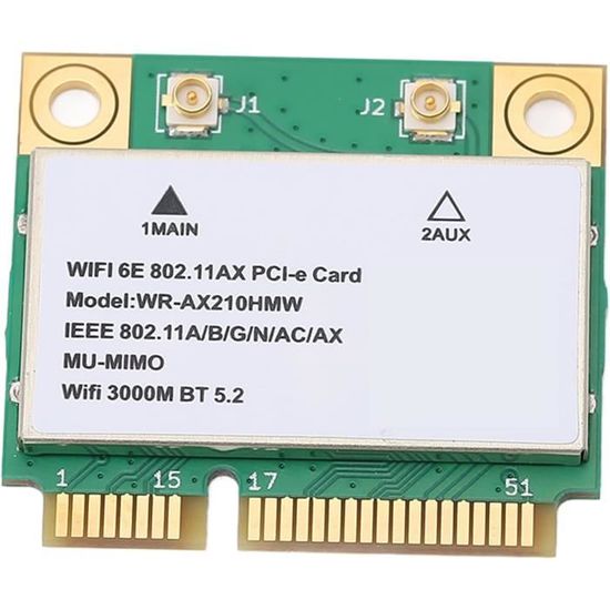 Ax210Hmw Wifi 6E Carte Sans Fil Tri-Bande 802.11 A-B-G-N-Ac-Ax Half ...