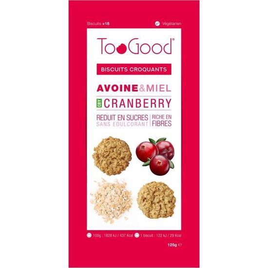Too Good biscuits CRANBERRIES 125g - Cdiscount Au quotidien