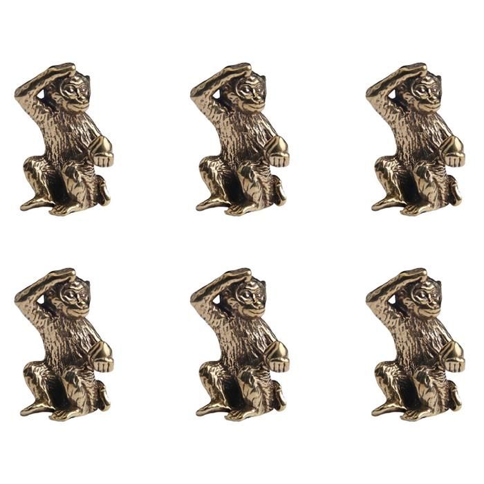 6X Bronze Mini Singe Statue Singe Statue Paysage les Accessoires, Table ...