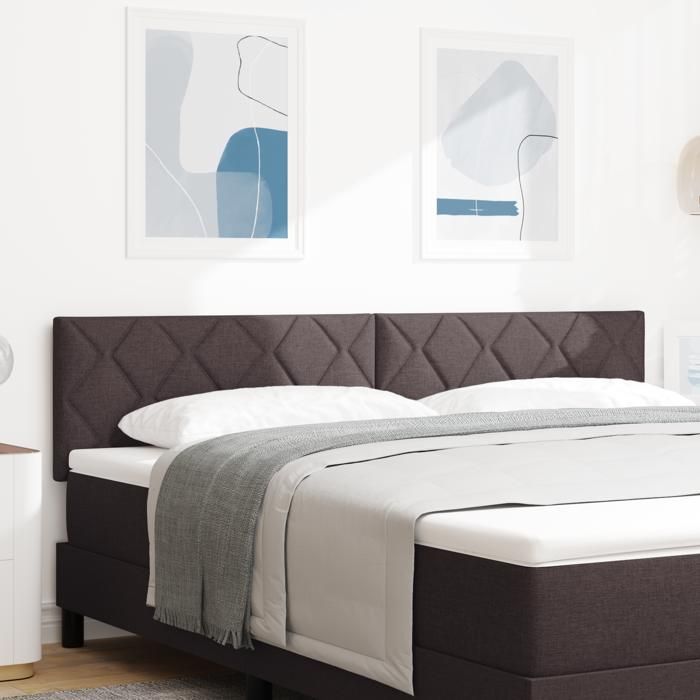 Tête de Lit LED vidaXL Design Blocs Diamant Marron Foncé 180 cm Tissu ...