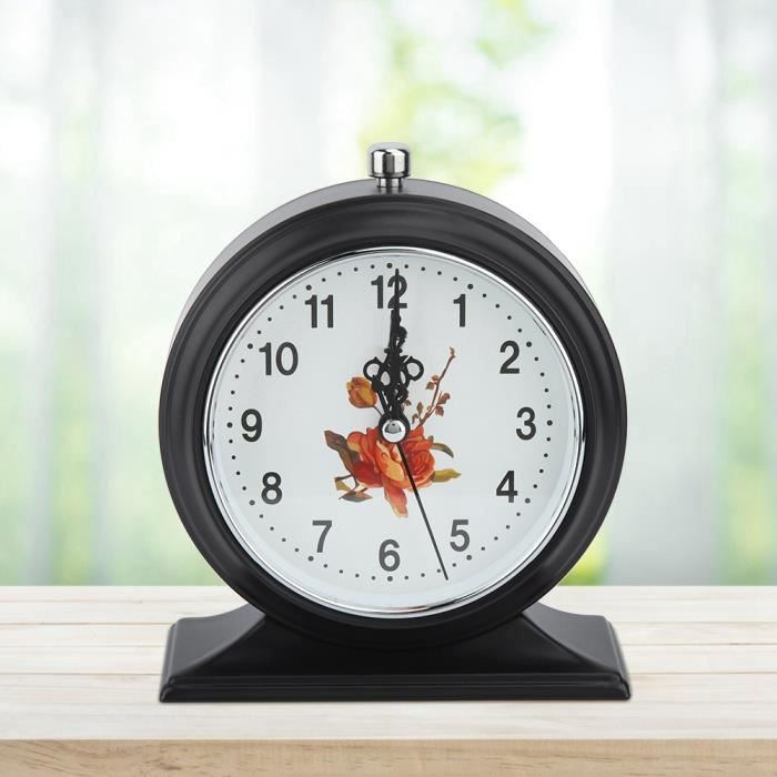 Akozon Horloge en métal Réveil lumineux Vintage entièrement en métal ...