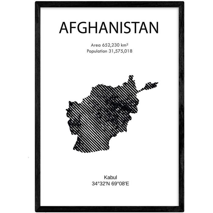 Affiche Afghanistan. Feuilles De Pays Et Continents. Format A4[n5139 ...