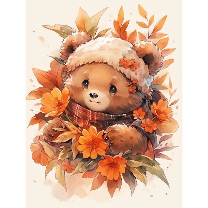 Canevas Broderie Point De Croix Kit Complet, Mignon Petit Ours,D,50 ...