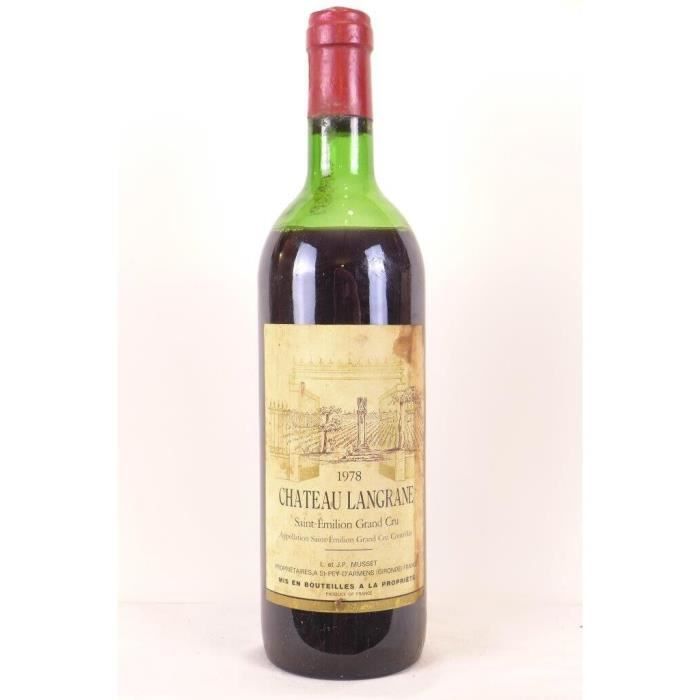 Saint-émilion château langrane grand cru (capsule abîmée) rouge 1978 ...