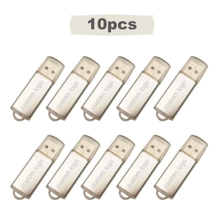Mini clé USB 2.0 de dix pièces-lot, 64Go, 32Go, 4Go, 8Go, 16Go, logo ...