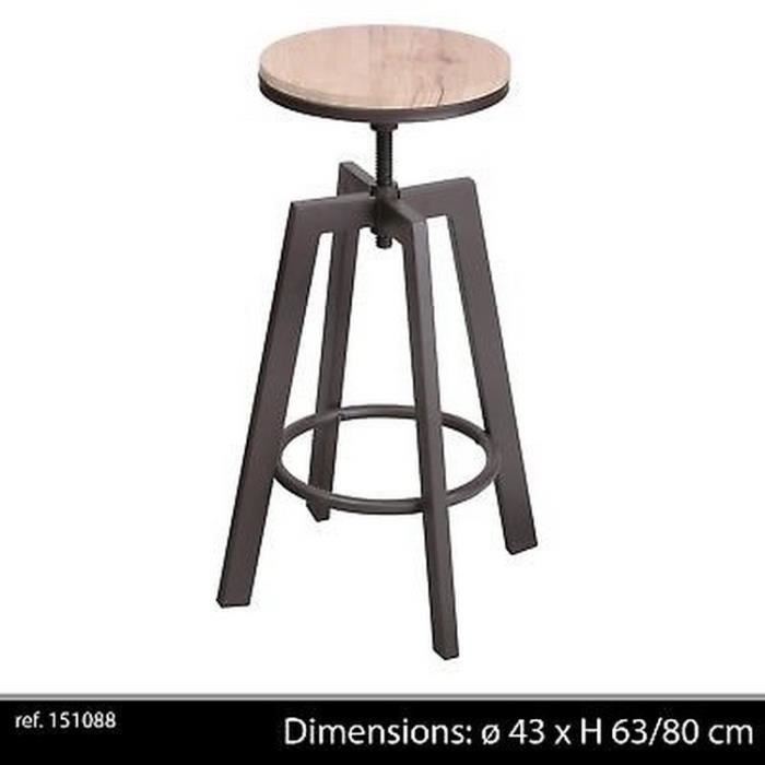 TABOURET CHAISE DE BAR AJUSTABLE EN HAUTEUUR DESIGN RÉGLABLE LOFT ...