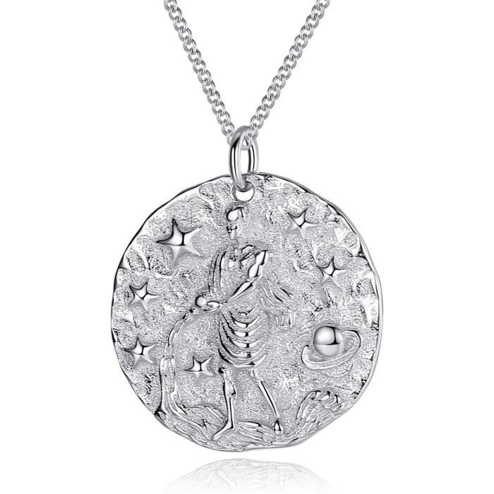 Collier Pendentif Argent De 12 Signes Du Zodiaque Astrologique Idée ...