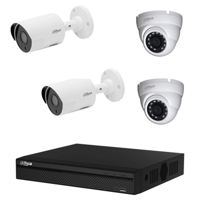 DAHUA Pack de vidéosurveillance CVI 4 caméras dont 2 dômes - sans HDD ...
