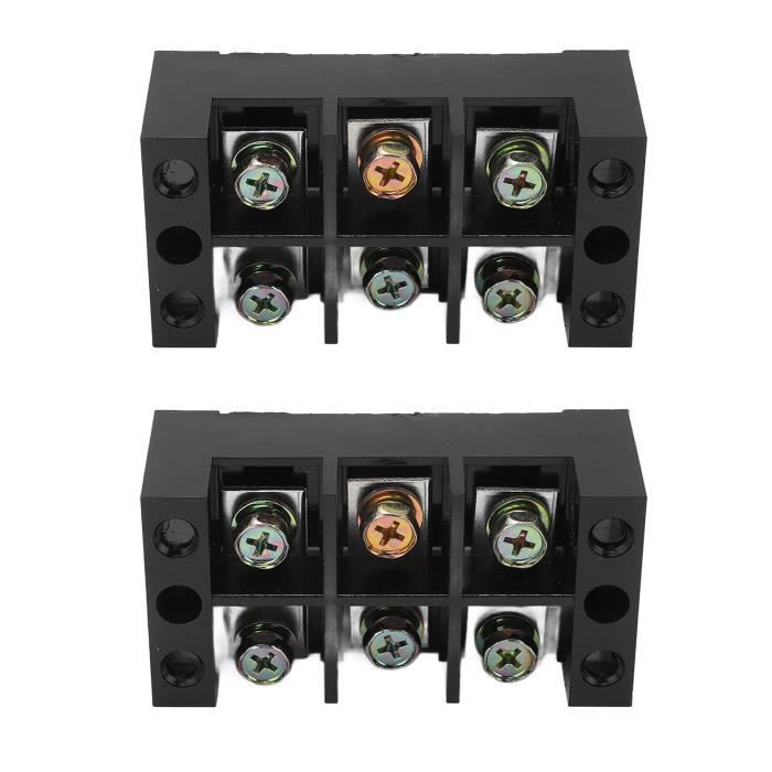 Bornier à vis - EJ.LIFE - 2 pièces - 100A - 600V - PC et fer ...