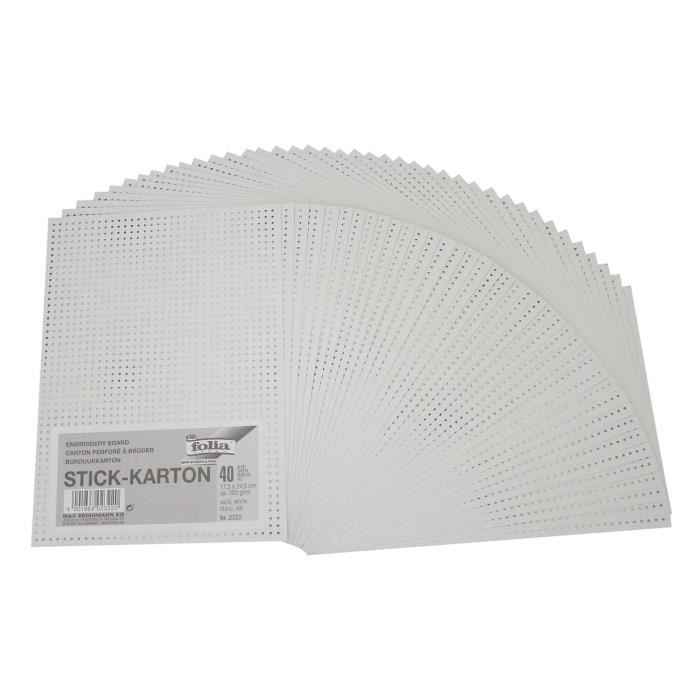 Lot de 40 Feuilles Carton Perforé 300g 175 x 245 mm à Broder ...