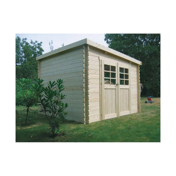 Abri de jardin - SOLID - Brest - Bois massif - 298x298cm - Double porte ...