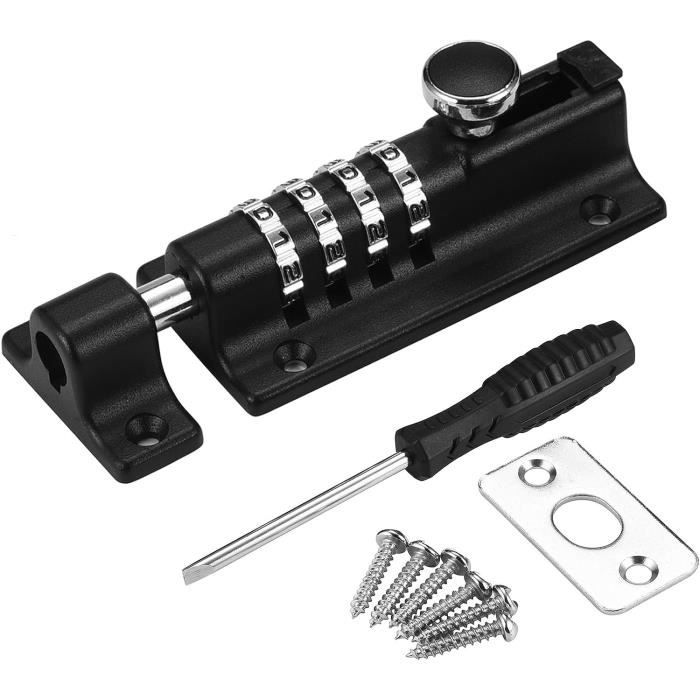 Verrou de portail avec serrure à combinaison à 4 chiffres Cadenas à ...