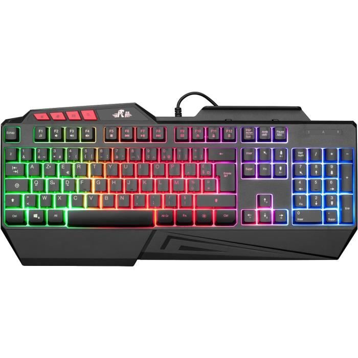 Clavier Gamer Azerty Fr - Silencieux Usb - Clavier Filaire Rétroéclairé ...