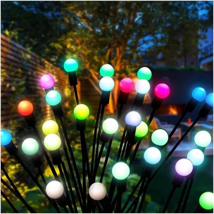 Luciole Solaire Exterieur Jardin, 4 Packs De 6 8 10 Led Lumiere Solaire Exterieur, Éclairage ...