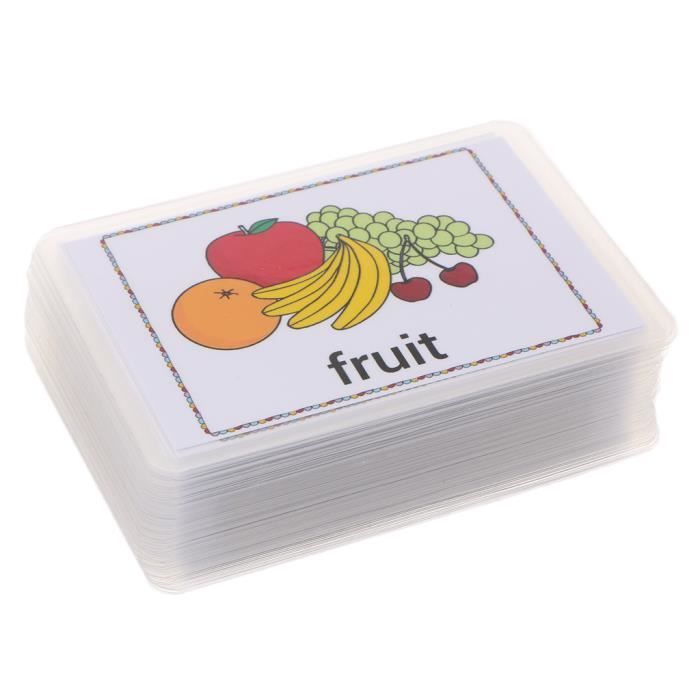 Ensemble de 80 Cartes Flash de Nourriture de Fruits Jeu de Cartes Flash ...
