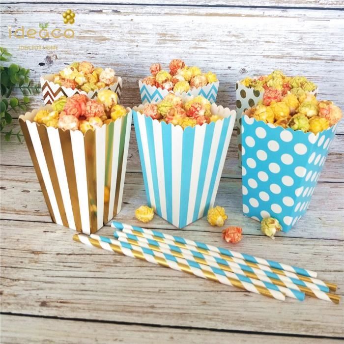 Gold Blue-12pcs -Mini boîtes à Popcorn en papier rigide,6 pièces,Rose ...