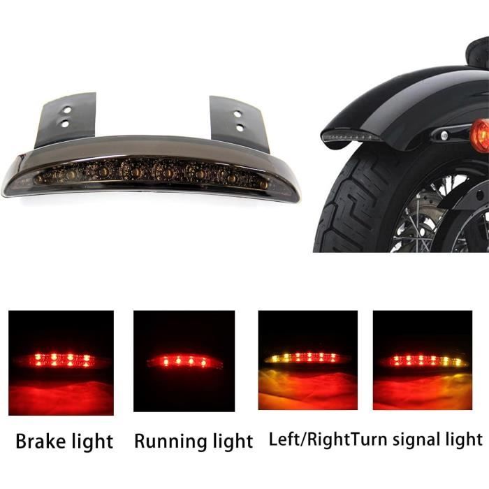 Feu Arrière À Led De Moto, Clignotant, Fumée De Moto Hachée Plaque De ...