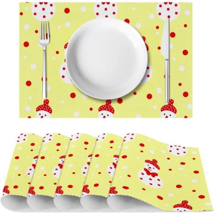 Napperons En Tissu, Sets De Table Lavables Pour Table À Manger Lot De 6 ...