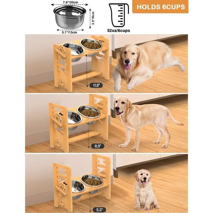 Vantic Gamelles Chien Surelevee, Porte Gamelle pour Chiens Grand ...