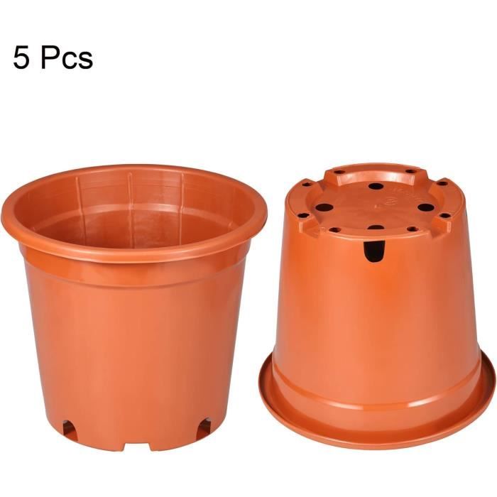 10 Pouce Plastique Plante Pot Avec Trou, 5 Paquet Fleur Jardinière ...