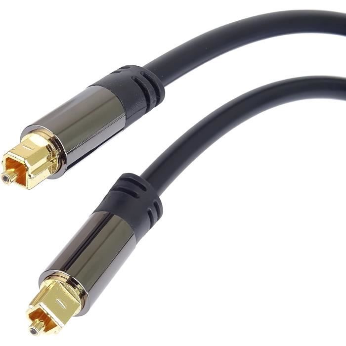 Câble Optique Audio Toslink-5 M,Ad: 6 Mm,Plugin Toslink -On,Câble ...